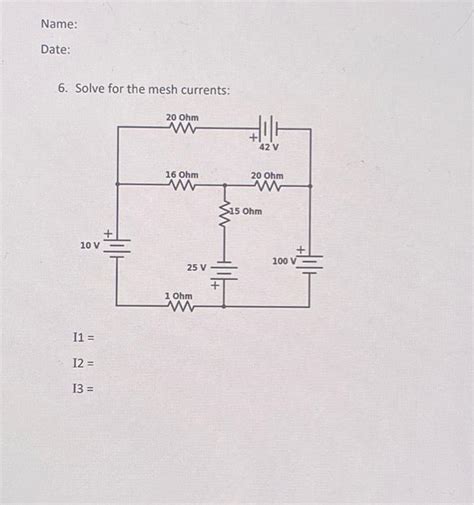 solved 6 solve for the mesh currents i1 i2