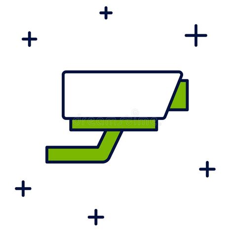 Filled Outline Security Camera Icon Isolated On White Background Vector Stock Illustration