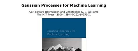 Gaussian Processes For Machine Learning