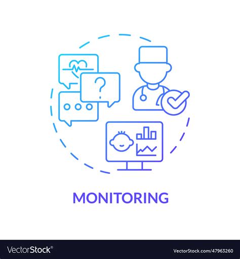 Monitoring Blue Gradient Concept Icon Royalty Free Vector