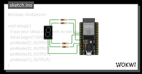 7 segment display wokwi esp32 stm32 arduino simulator