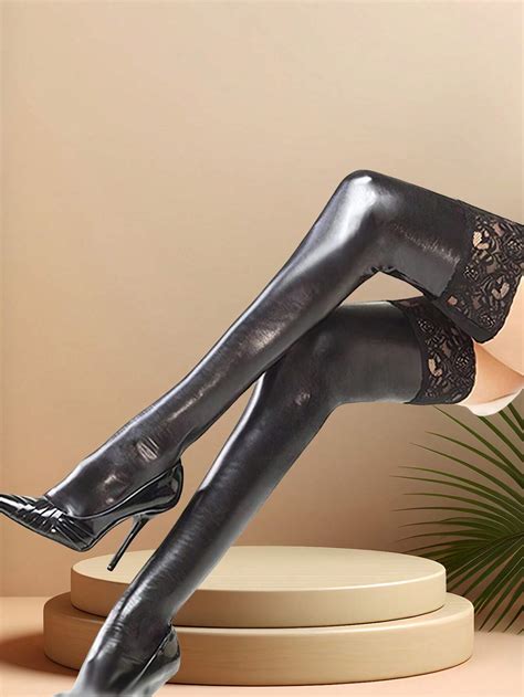 Shein Sexy Lace Trim Thigh High Stockings Night Club Queen Karmela Eg