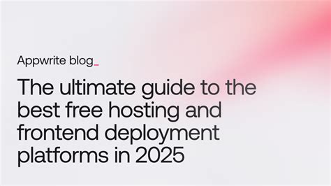 Best Free Hosting Platforms In 2025 Appwrite