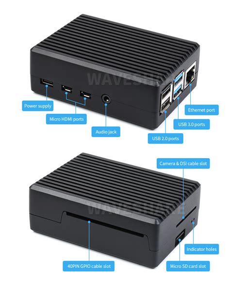 Aluminum Stripe Grooved Case For Raspberry Pi Inner Heatsink Pillars
