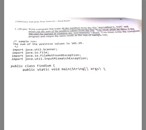 Solved Write A Program That Reads All The Numbers From The Chegg Com