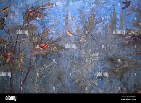Rome Italy Fresco Depicting Scenes Of A Garden From Villa Livia Of