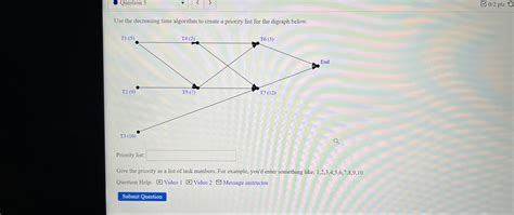 Solved Question 302ptsuse The Decreasing Time Algorithm To