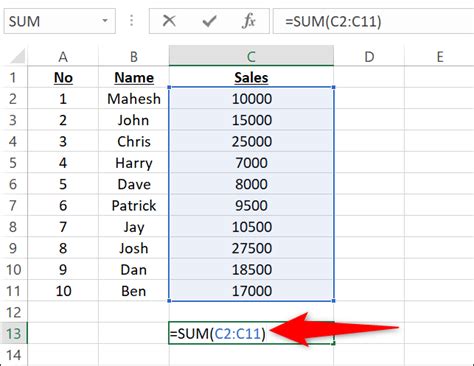 نحوه جمع کردن یک ستون در مایکروسافت اکسل کافه مطلب
