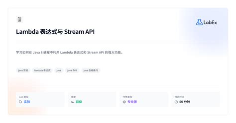 Lambda 表达式与 Stream Api Labex