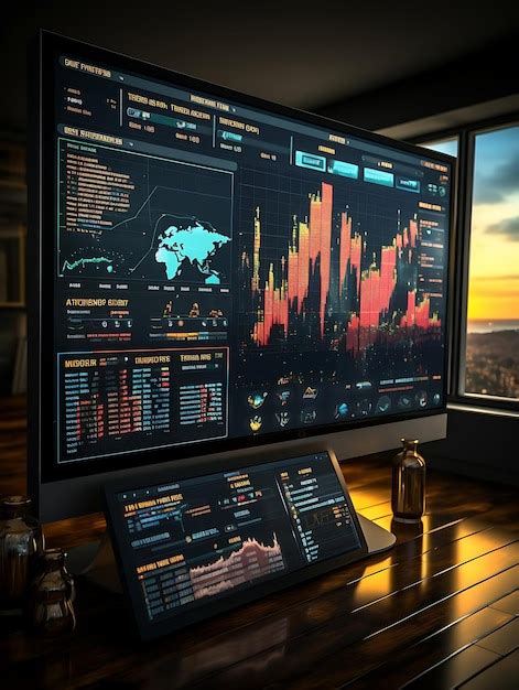 A Modern Digital Workspace Displaying Financial Data And Analytics On