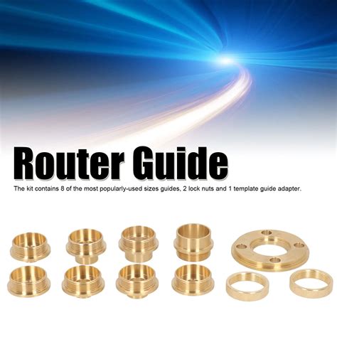 Set Brass Template Router Guides Kit With Lock Nut Adapter Router Accessory Router Kit Template 
