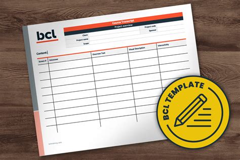Course Transcript Template Bcl