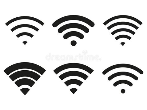 wi fi icons signal strength wireless network black simple symbols
