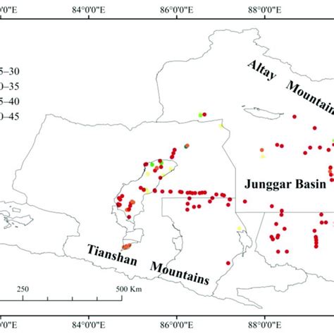 Spatial Distribution Of Vegetation Coverage In The Sample Plots Taken