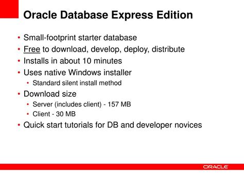 Ppt Oracle Database 11g For Windows And Net Powerpoint Presentation