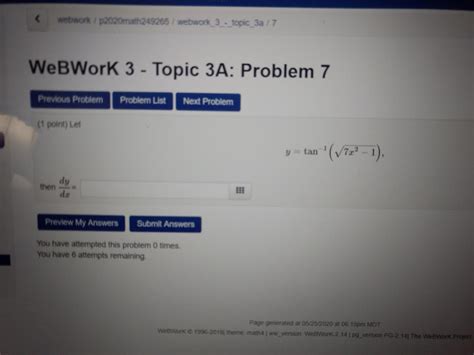 solved webwork p2020math249265 webwork 3 topic 3a 17