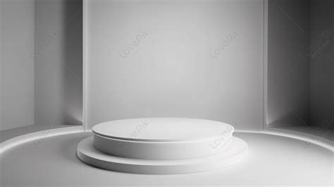 둥근 방에 있는 흰색 연단의 놀라운 3d 렌더링으로 매혹적인 사진 배경 설정 설정 배경 연단 배경 놀라 배경 이미지 Hd 설정 연단 놀라 배경 사진 무료 다운로드