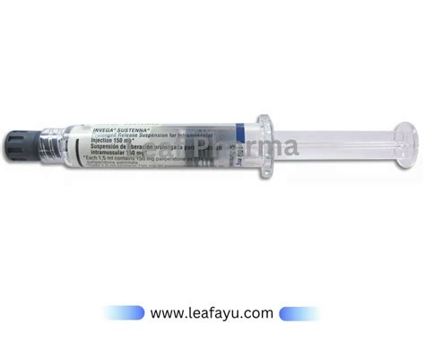 Invega Sustenna 150 Mg Paliperidone Prolonged Release Suspension For Intramuscular Injection At