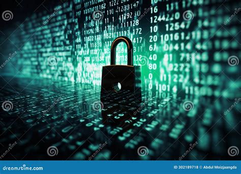Lock Screen Pixelated With D Binary Code Pattern Rendering Stock Illustration Illustration Of