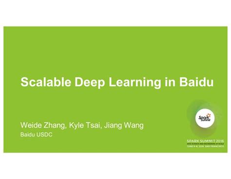 Scalable Deep Learning Platform On Spark In Baidu Ppt