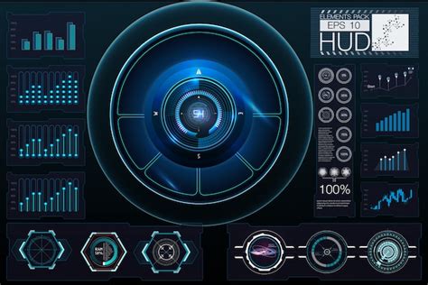 Premium Vector Hud Elements Graph Head Up Display Elements