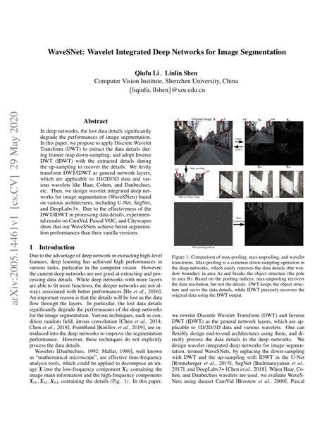 Pdf Wavesnet Wavelet Integrated Deep Networks For Image Segmentation