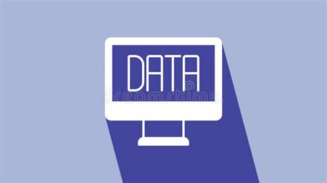 White Data Analysis Icon Isolated On Purple Background Business Data Analysis Process