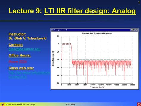 Lecture 9 Lti Filter Design