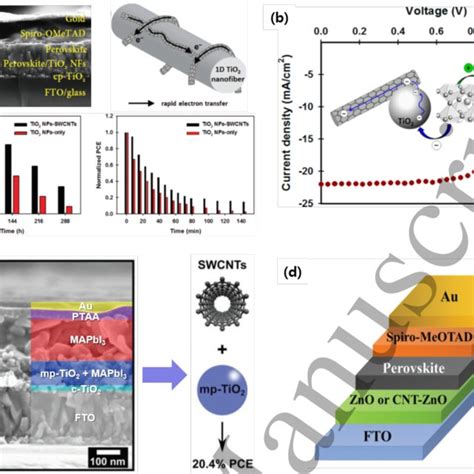 A Sem Image And Schematic Illustration Of The Tio2 Nf Swcnt Hybrid Download Scientific