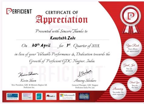 Kaustubh Zade On Linkedin Feels Good To Get Appreciation By Your
