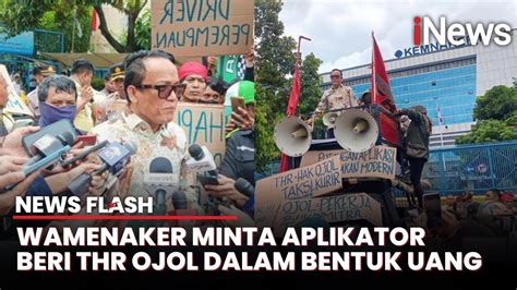 Wamenaker Desak Aplikator Beri THR untuk Mitra Ojol: Ini Hak Mereka | News Flash - YouTube