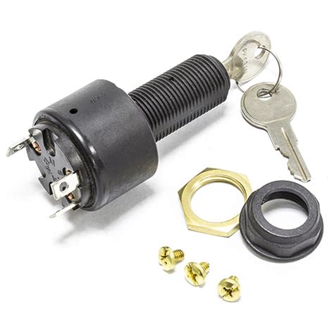 Sierra Ignition Switch - 3 Position Conventional Switch Function: Off - Run - Start - Boat ...