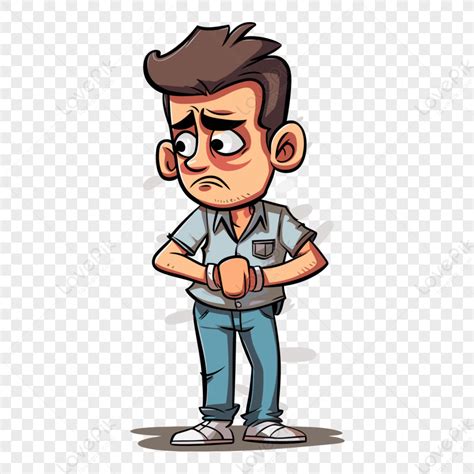 Nagkasala Clipart Cartoon Character Malungkot Malungkot Binata Pagguhit