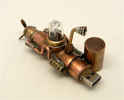 Steampunk Usb Flash Drive Etsy Steampunk Flash Drive Dieselpunk