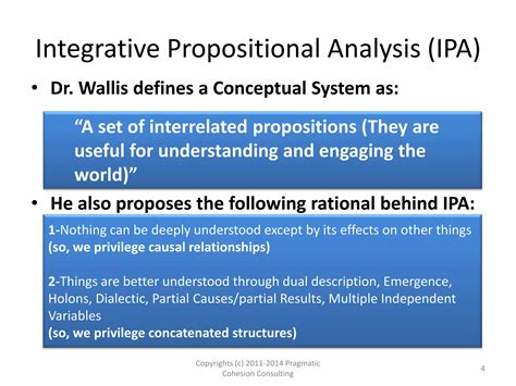 Applying The Integrative Propositional Analysis Ipa To The Ebmm