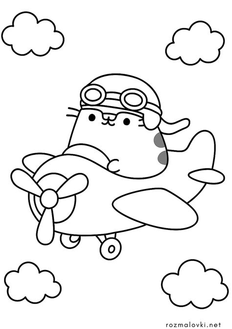 Розмальовка Пушин льотчик ⭐️ роздрукувати скачати безкоштовно А4 розфарбовку