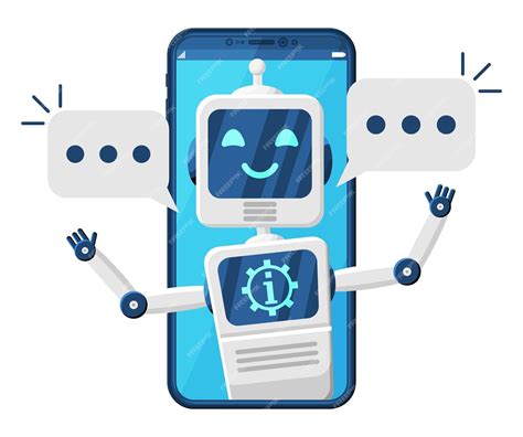 Premium Vector Smartphone With Chat Bot Speak In Bubble On Screen