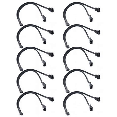 10x 1 To 2 Way Braided Cable Y Splitter 3 4 Pin Pwm Male Connector Fan Computer Pc Fan Extension