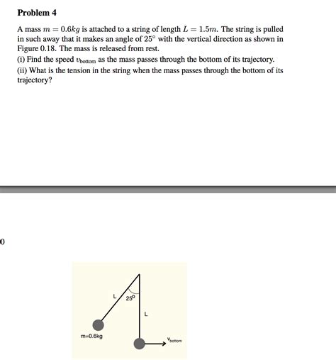 Solved Problem 4 A Mass M 06kg Is Attached To A String Of