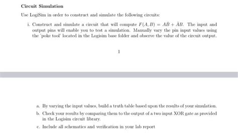 solved circuit simulation use logisim in order to construct