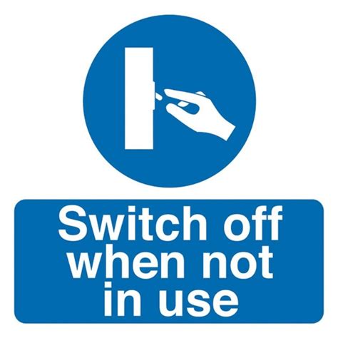 Switch Off When Not In Use Stickers Safety Labels Morsafe