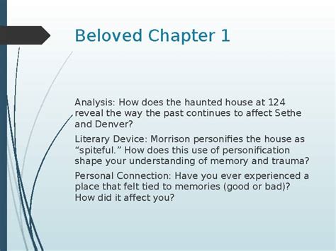Beloved — Chapter By Chapter Analysis Journal Prompts Powerpoint
