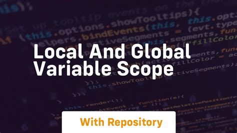 Local and global variable scope - YouTube