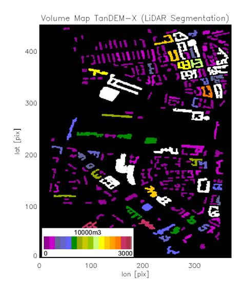 volume map derived from tandem x data using the lidar segmentation result download scientific