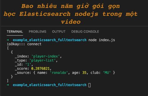 Bao nhiêu năm giờ gói gọn học Elasticsearch nodejs trong một video