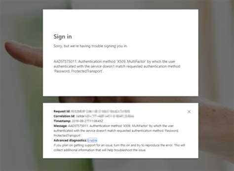 Saml Azure Ad Aadsts75011 Authentication Method X509multifactor