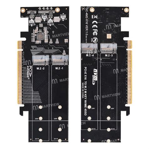 PCI E To NVME Array Card And PCI E To M2 Expansion Card With NVME 4 Port Design Martview