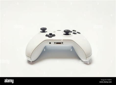 White Joystick Gamepad Game Console Isolated On White Background Computer Gaming Technology