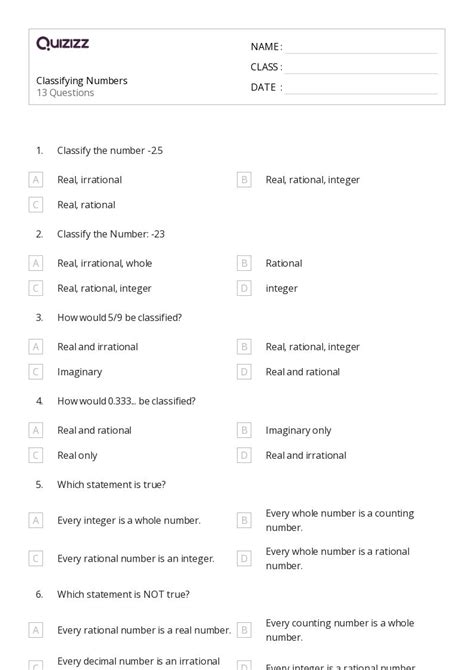 50 Classifying Shapes Worksheets For 7th Grade On Quizizz Free