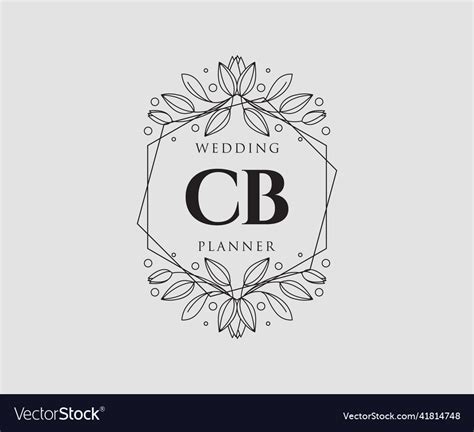 Cb Initials Letter Wedding Monogram Logos Vector Image